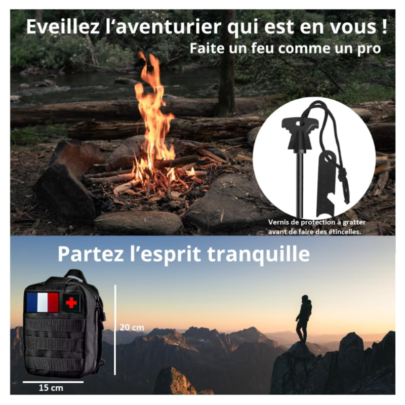 Kit de Survie Sac Complet - Trousse de Secours
