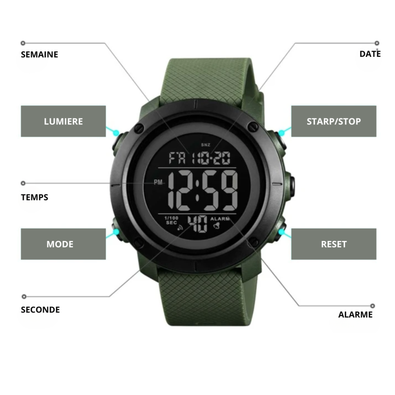 Montre Militaire électronique étanche